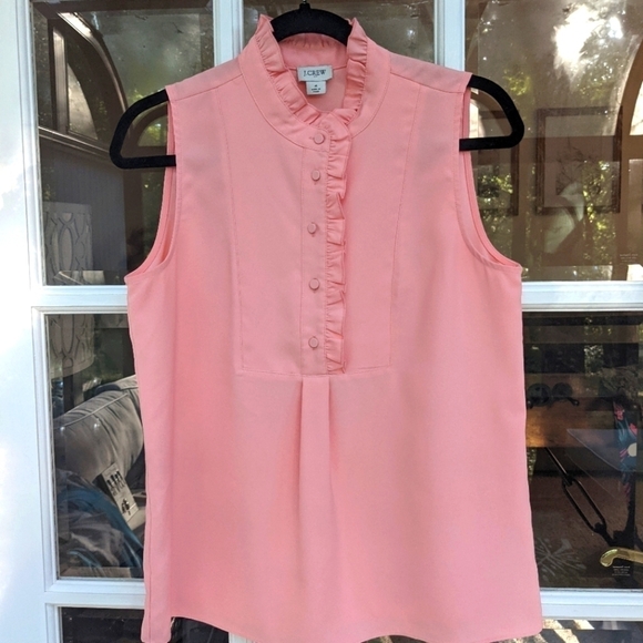 J. Crew | Tops | J Crew Ruffle Neck Top 4 | Poshmark